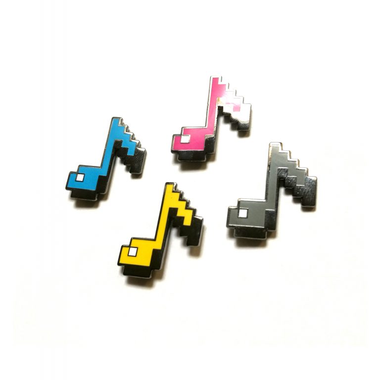 Pixel Music note – hard enamel pin badge – Wall Hello!